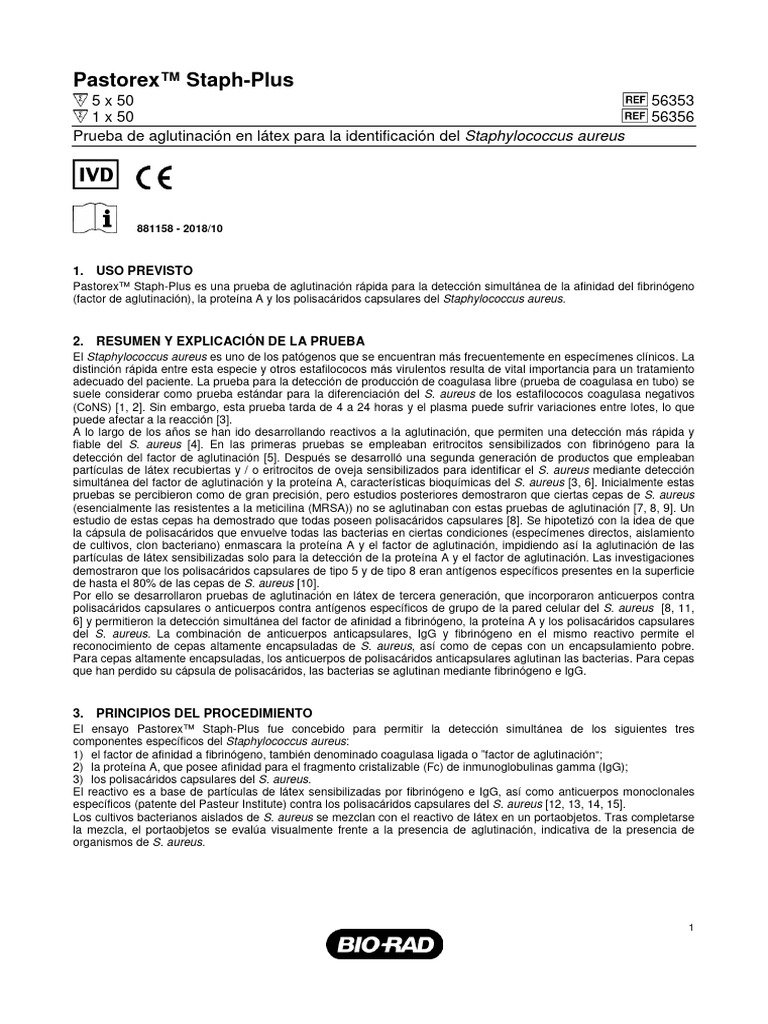 Pastorex Plus (Coagulasa) 2 | PDF | Staphylococcus Aureus | Anticuerpo