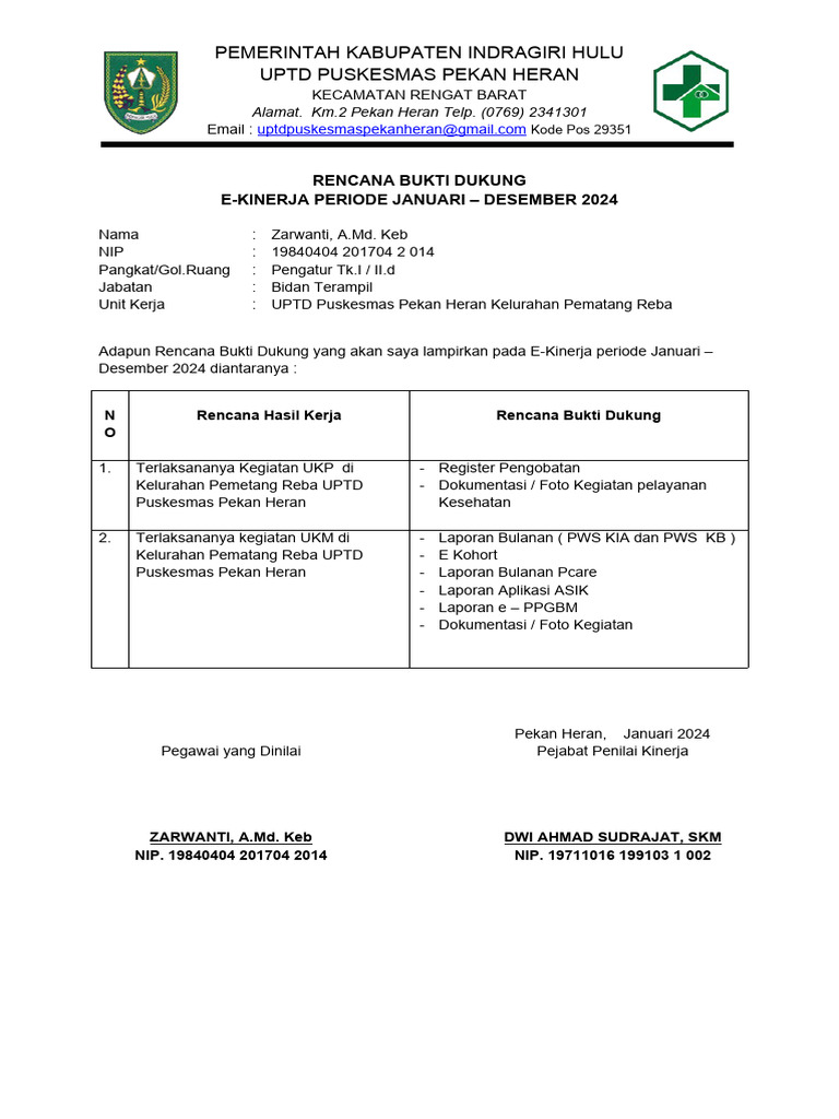 Rencana Bukti Dukung Ekin 2024 DEVI | PDF
