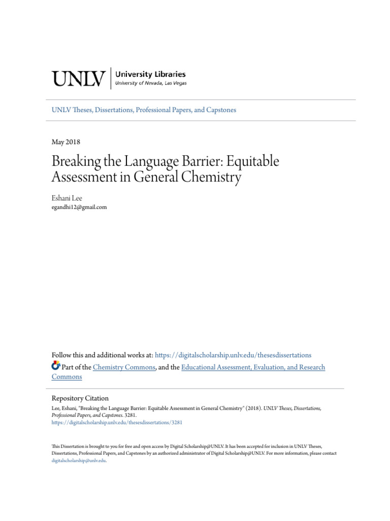 Breaking The Language Barrier - Equitable Assessment in General CH ...
