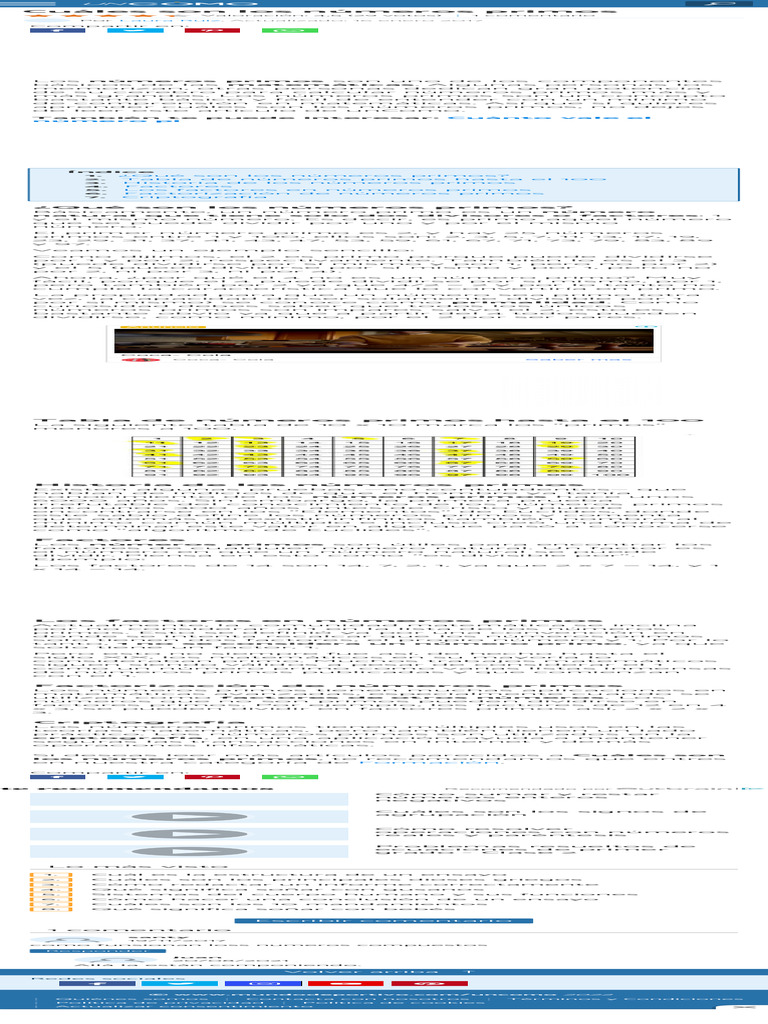 Cuáles Son Los Números Primos | PDF | Número primo | Matemáticas