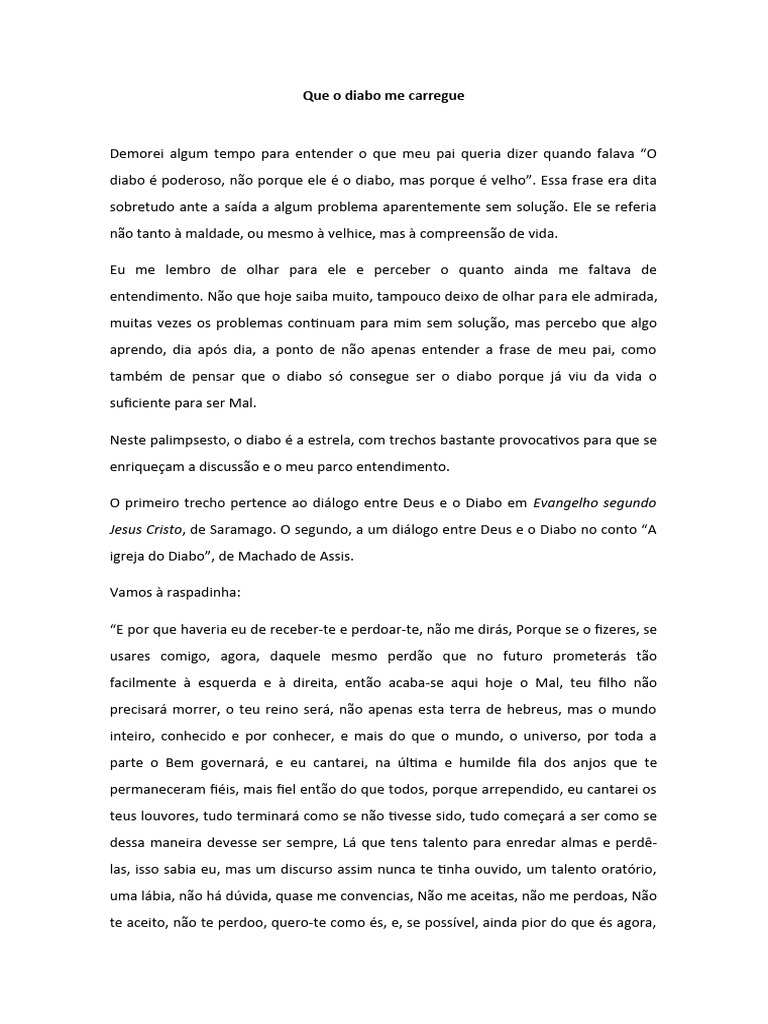 Reflexões sobre o Diabo e a Vida | PDF | Diabo | Jesus
