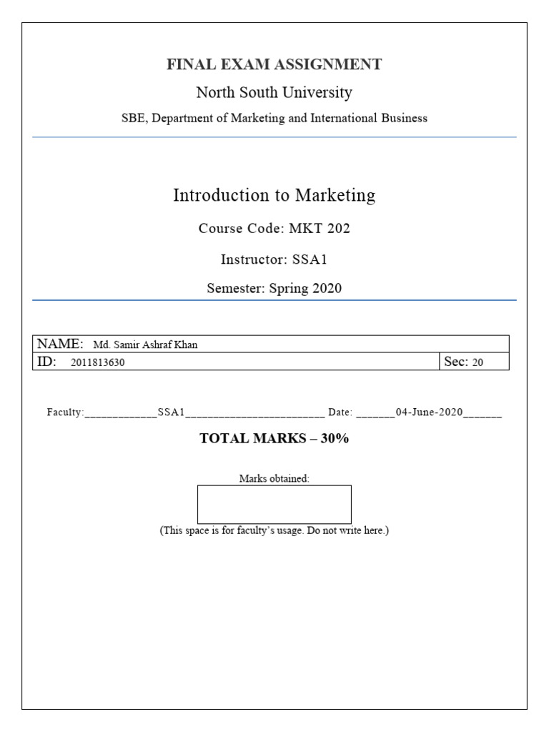 MKT202 Final Assignment | PDF | Retail | Brand