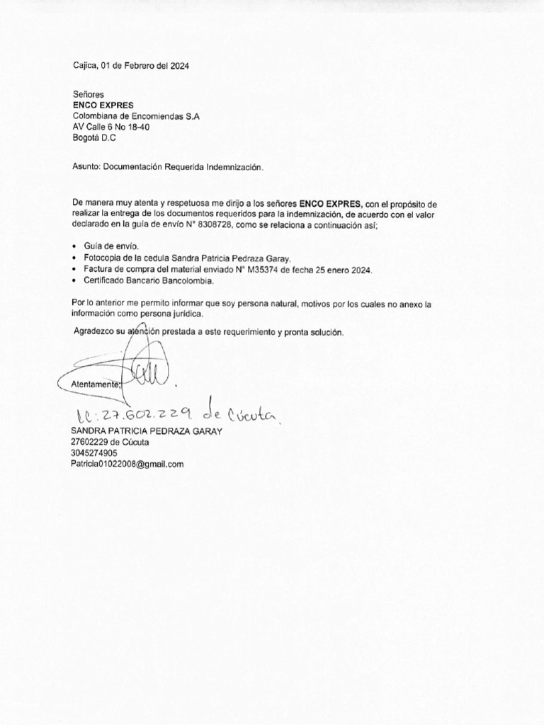 Carta Firmada | PDF