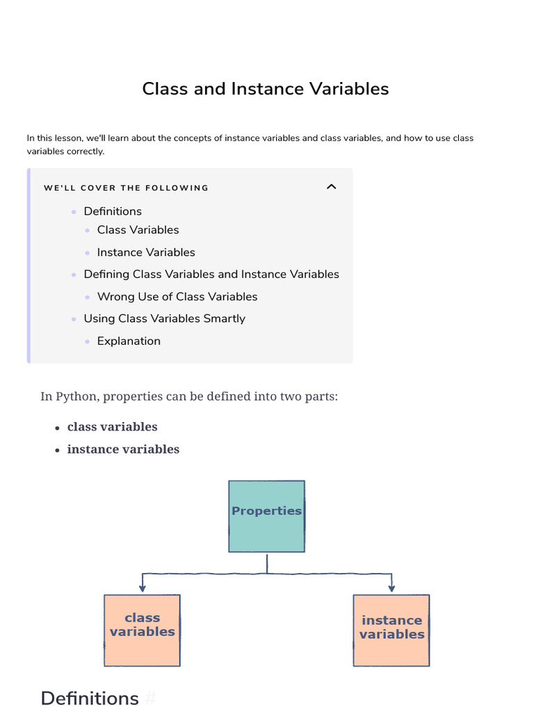 7 Class And Instance Variables Pdf Class Computer Programming 6419