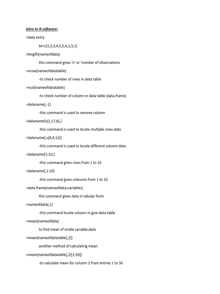 Intro To R Software Pdf Linear Regression Regression Analysis