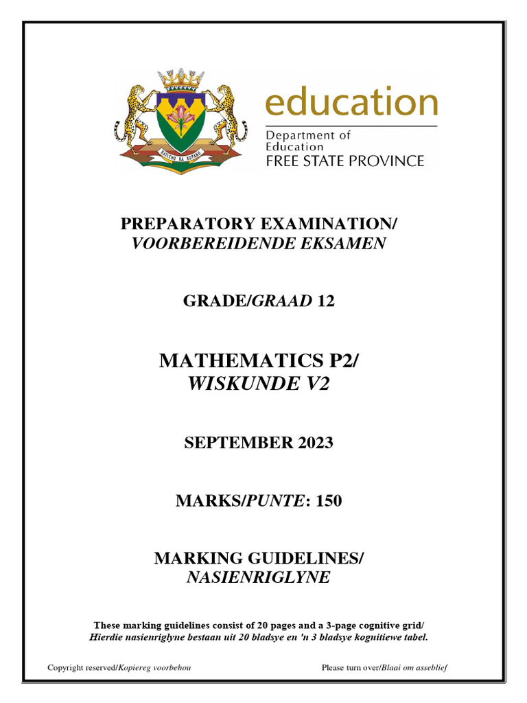 Gr 12 Mathematics p2 Eng Afr Mg Sept 2023 | PDF