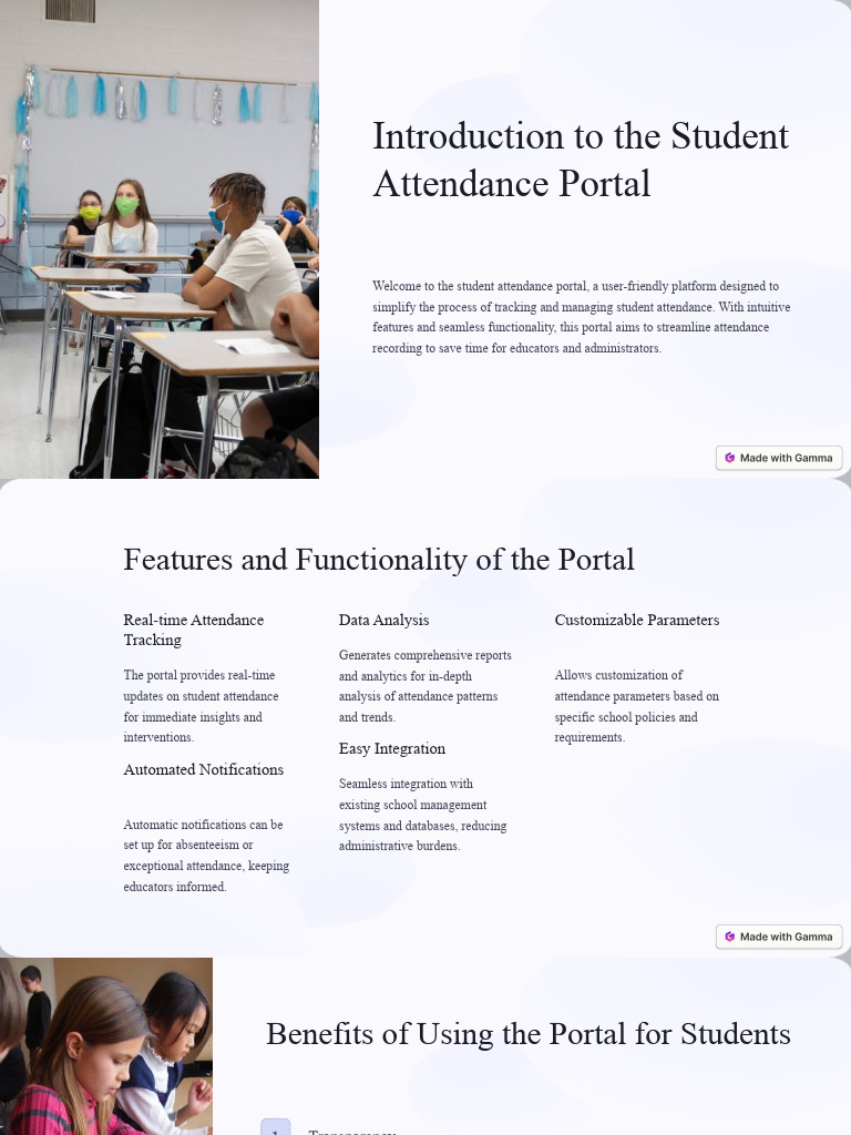 Student Attendance Portal Overview | PDF | Analytics | Usability