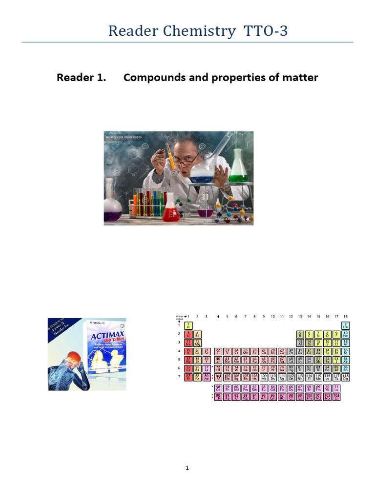 2022 Final Version TTO Reader1 Scheikunde T3 | PDF | Water | Mixture