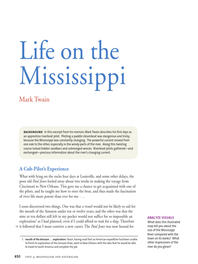 Life On The Mississippi Excerpt | PDF