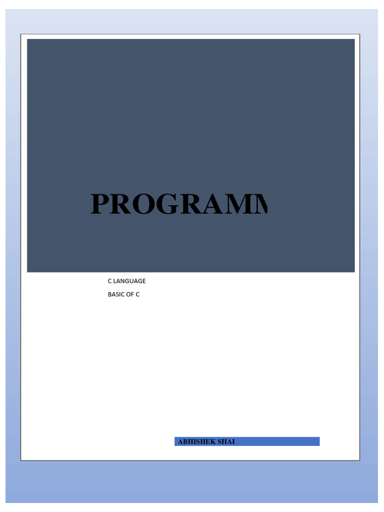 C Language 1 | PDF | C (Programming Language) | Pointer (Computer Programming)