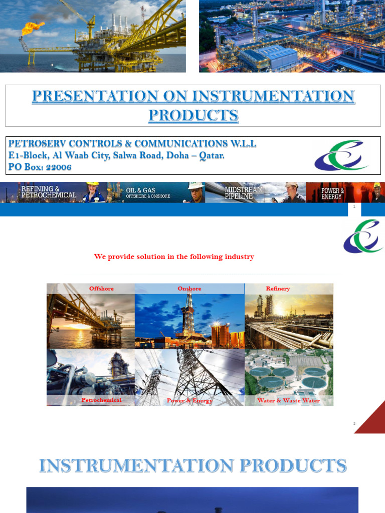 Instrumentation Presentation | PDF | Flow Measurement | Pressure ...