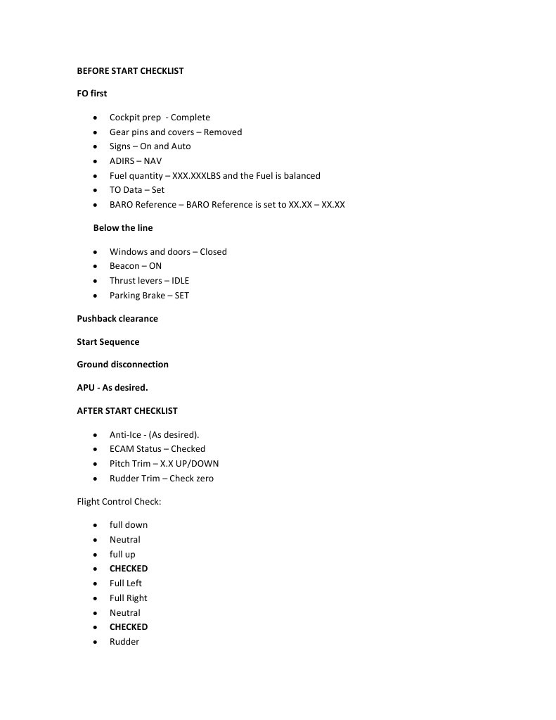 Airbus A320 Checklists and Procedures | PDF