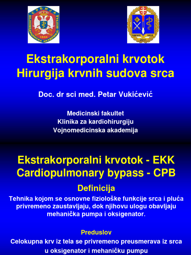 Kardiohirurgija 1 - EKK + Koronarna Hirurgija | PDF