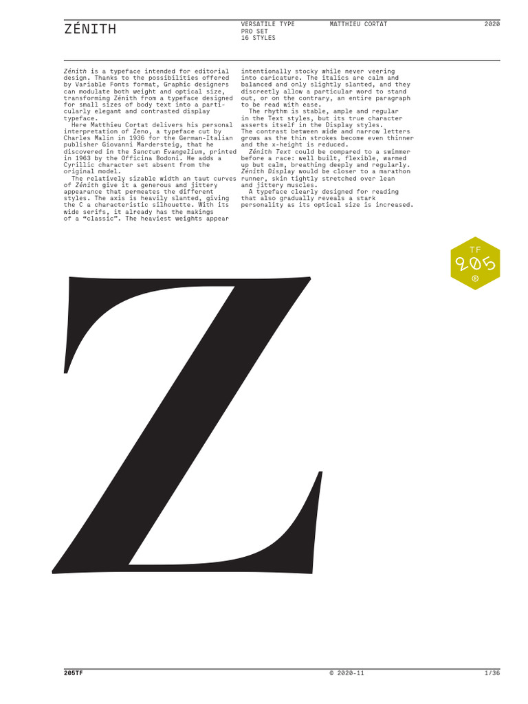 Zénith 205TF | PDF | Typefaces | License