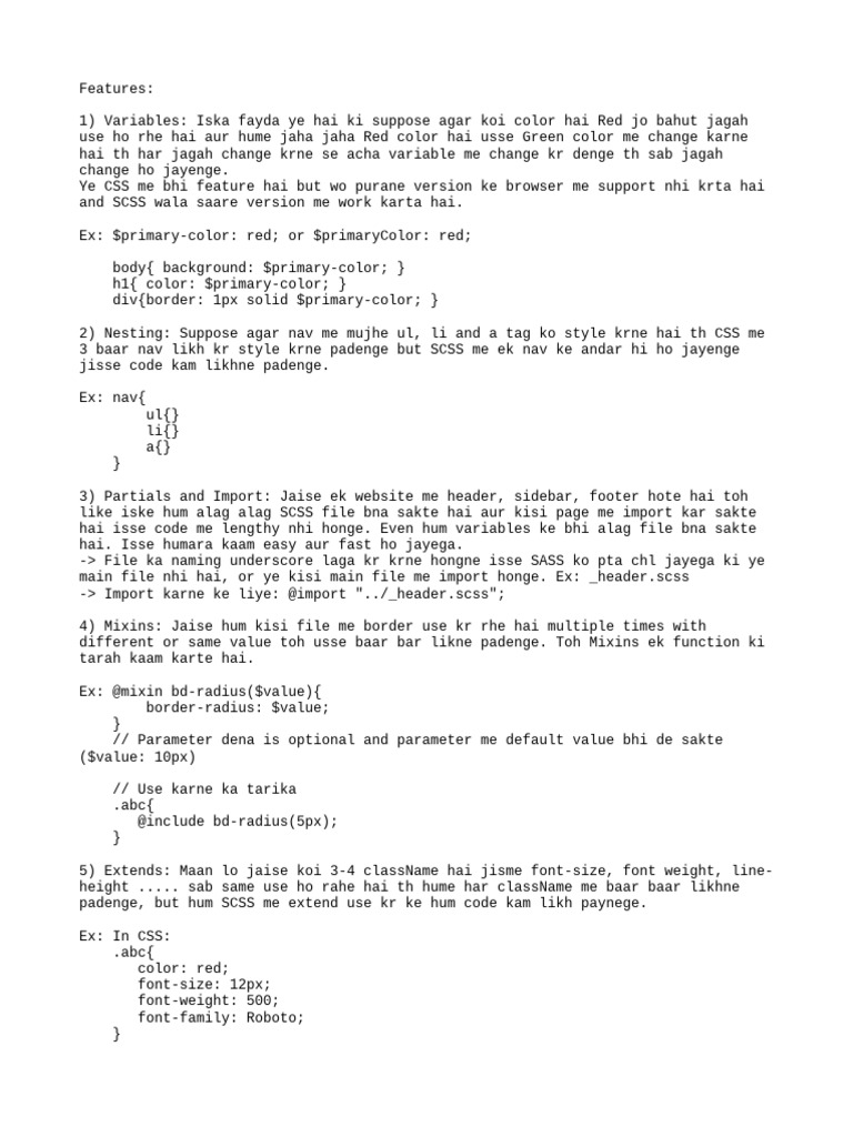 SCSS Documentation | PDF