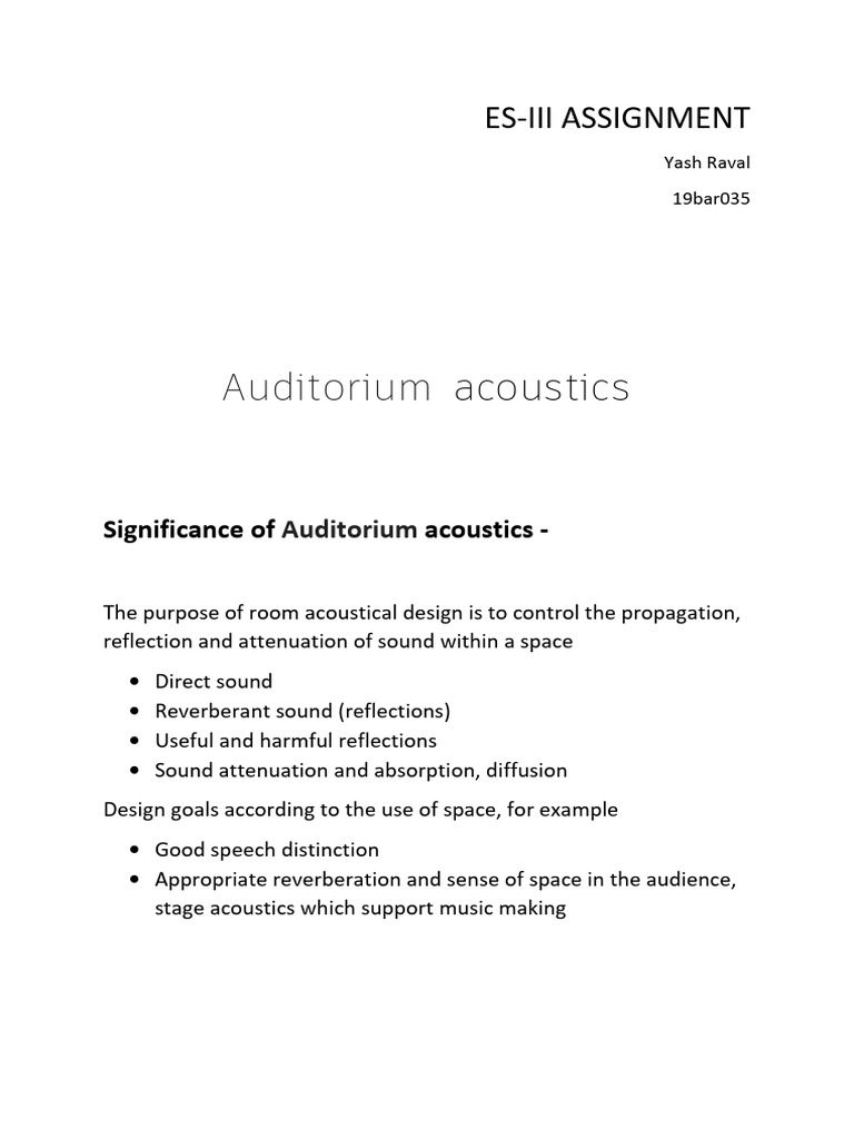 Auditorium Acoustics Design Guide | PDF | Acoustics | Attenuation