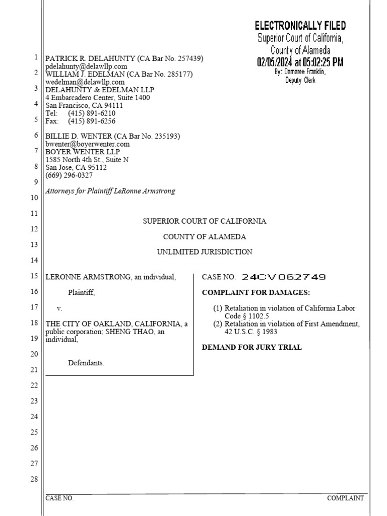 Oakland Retaliation Lawsuit | PDF | Police Misconduct | Justice