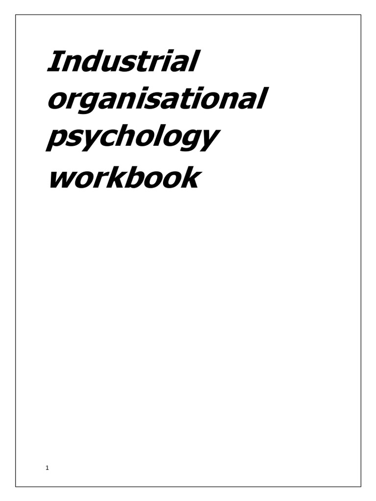 Industrial-Organizational Psychology Workbook | PDF | Industrial And ...
