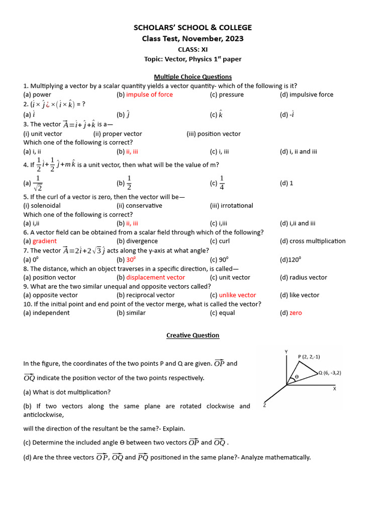 CT XI - Solution | PDF | Angle | Euclidean Vector