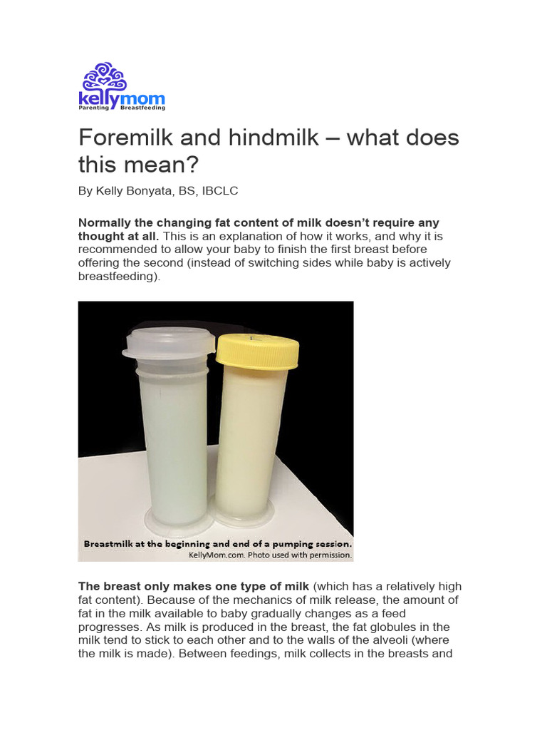 Foremilk and Hindmilk - What Does This Mean | PDF | Breast Milk | Lactation