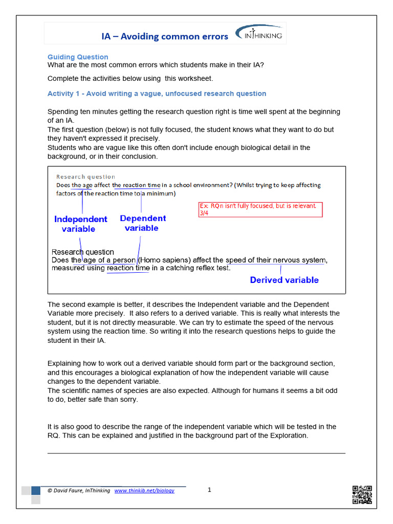 Ia-Avoiding-Common-Errors Act1 1 | PDF | Salinity | Dependent And ... Ia-Avoiding-Common-Errors Act1 1 | PDF | Salinity | Dependent And ...