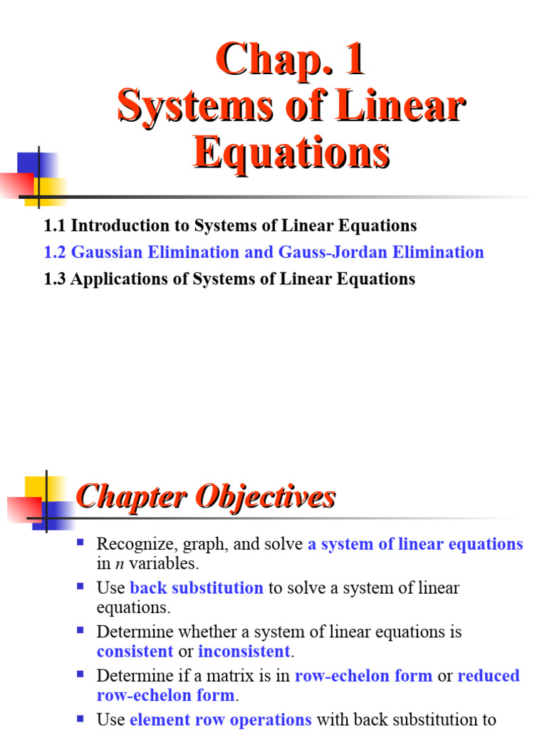 Chapter 1 | PDF | System Of Linear Equations | Matrix (Mathematics)