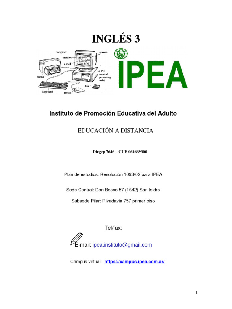 Libro de Inglés 3 IPEA | PDF | Sustantivo | Adverbio