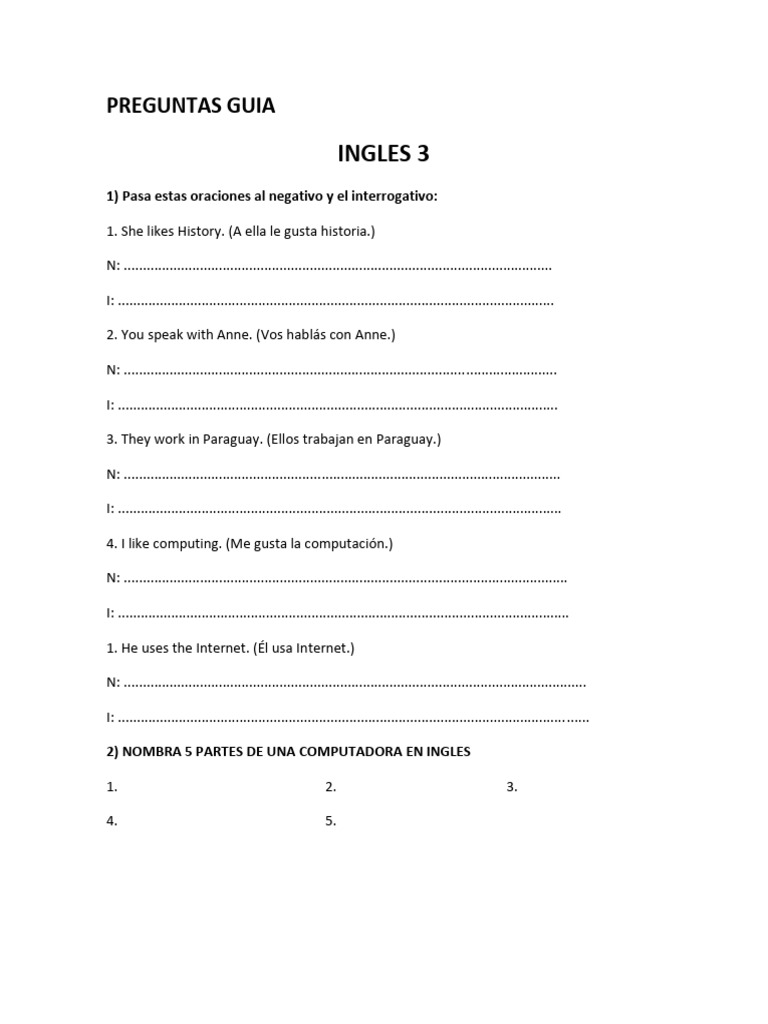 Guia Ingles 3 | PDF