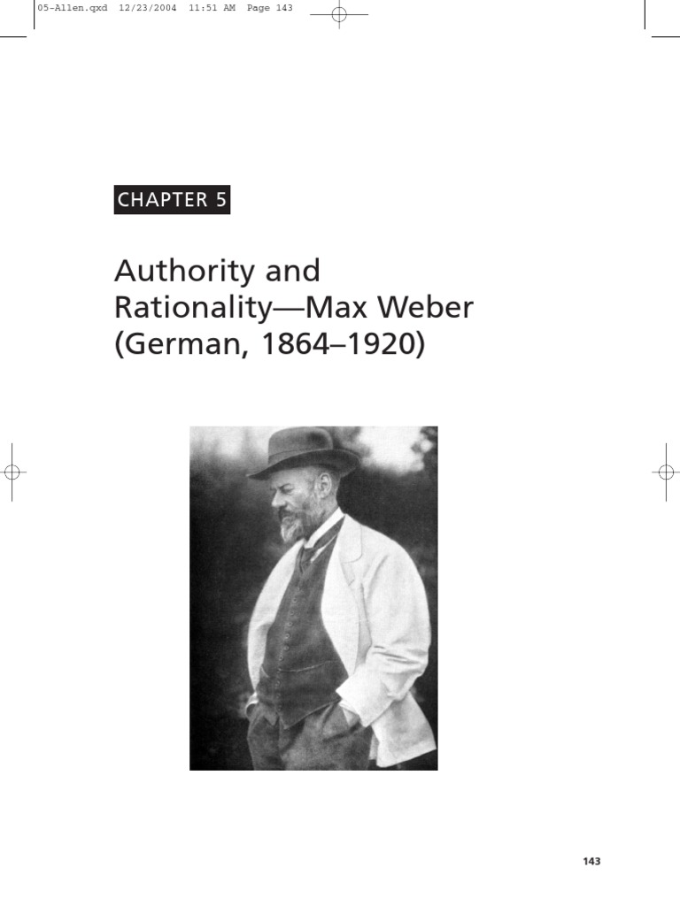 6109 Allen Chapter 5 (1) Authority and Rationality Max Weber | PDF ...