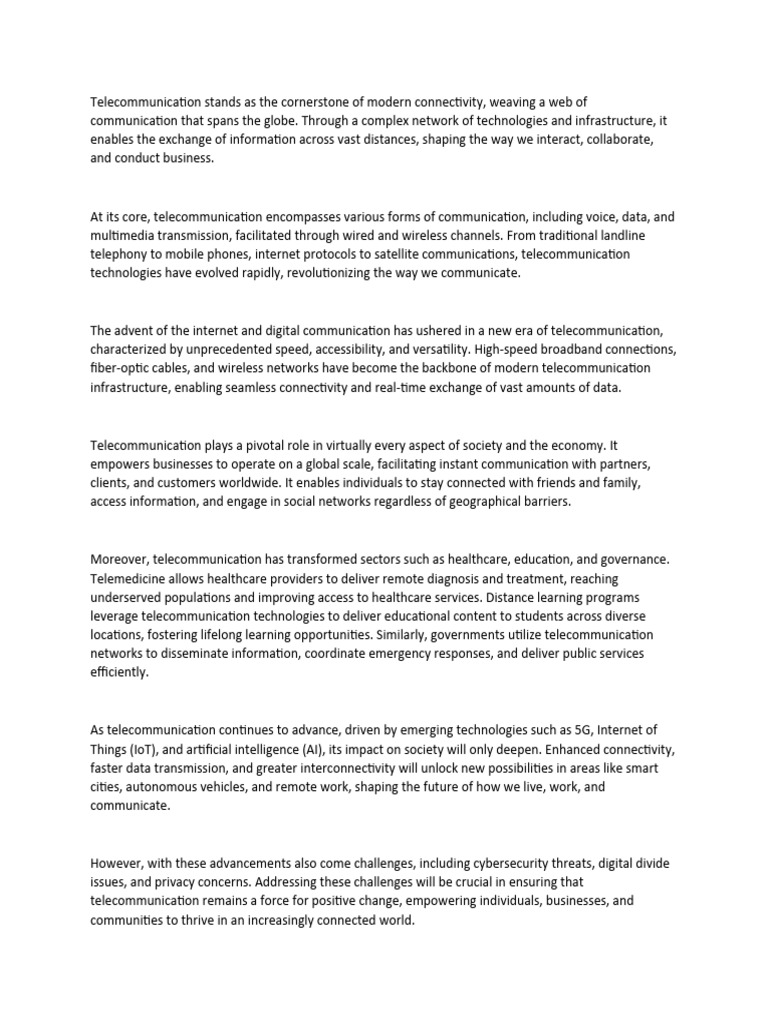 Telecommunication Pdf Telecommunications Computer Network