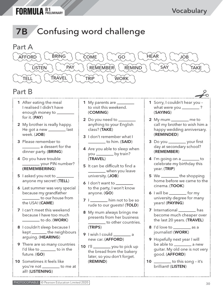 FORM B1 Photocopiables 7B | PDF