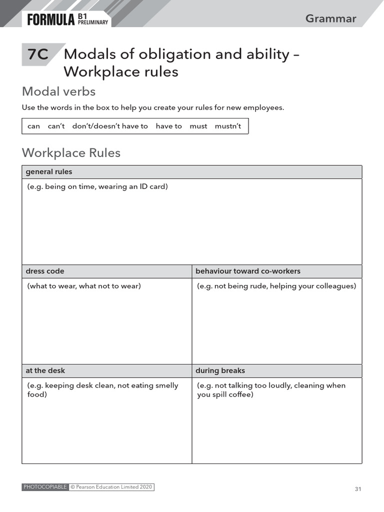 Form B1 Photocopiables 7c | Pdf