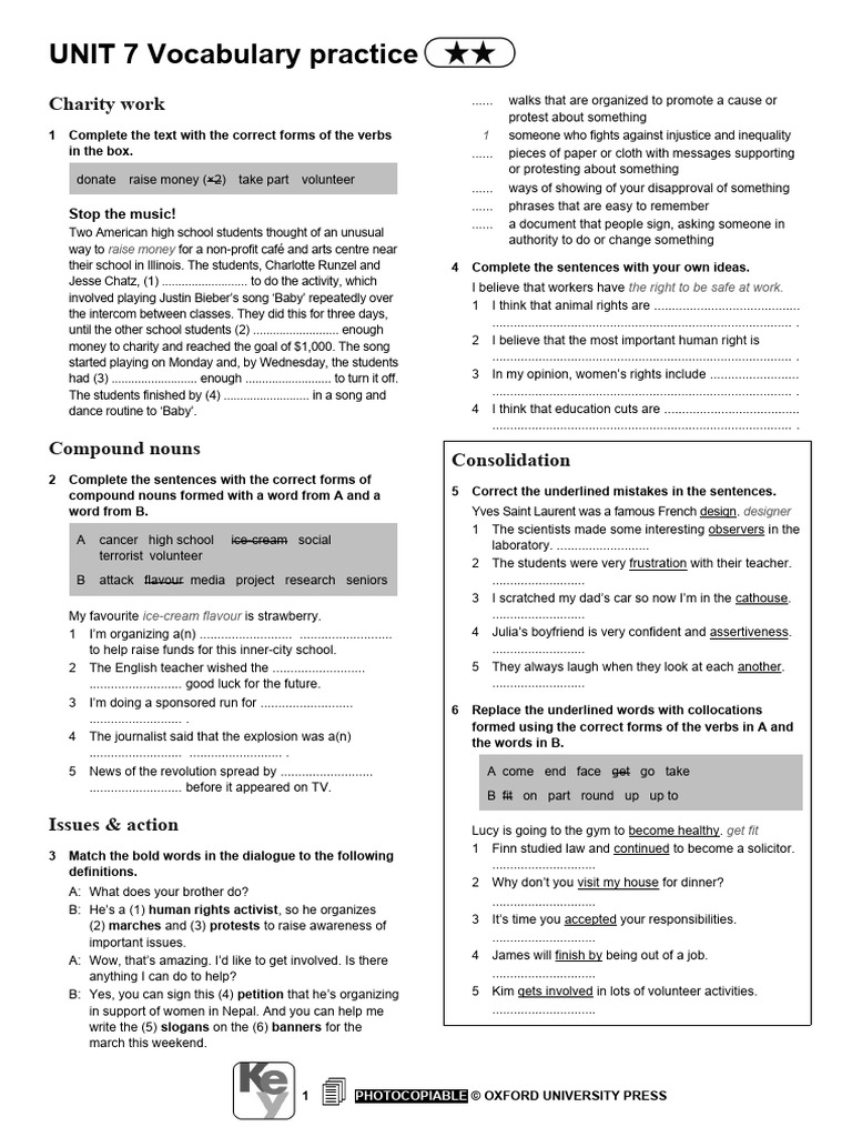 vocabulary_unit_7_2star | PDF | Linguistics | Grammar