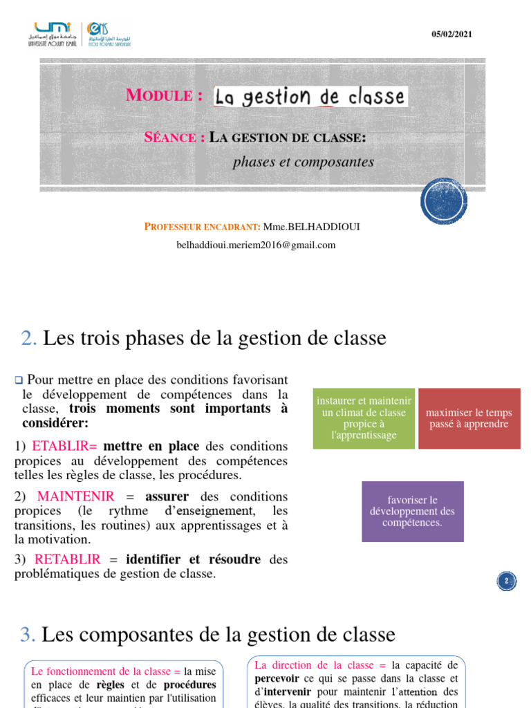 gestion de classe | PDF