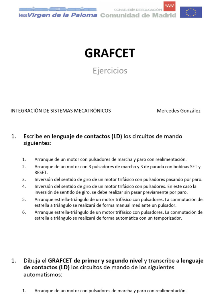 Ejecicios GRAFCET-LADDER | PDF