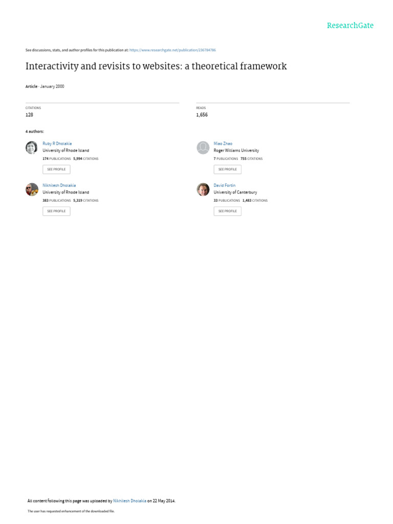 Interactivity Framework for Website Revisits | PDF