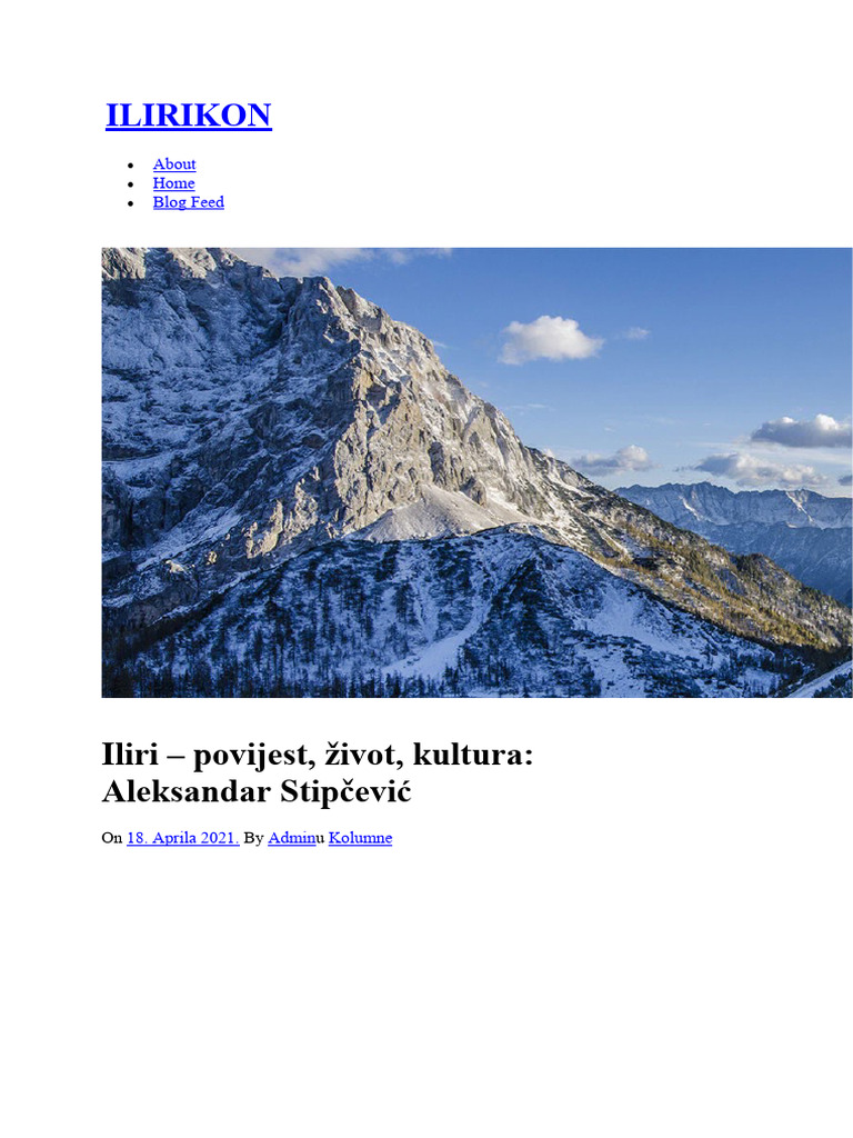 Iliri - Povijest, Život, Kultura | PDF