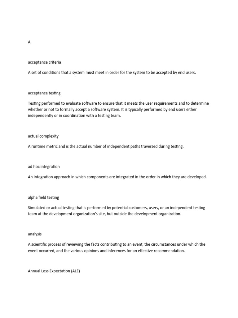 Software Testing Terminology Guide | PDF | Software Testing | Risk