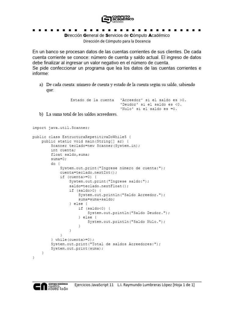 11 Ejercicios JavaScript | PDF