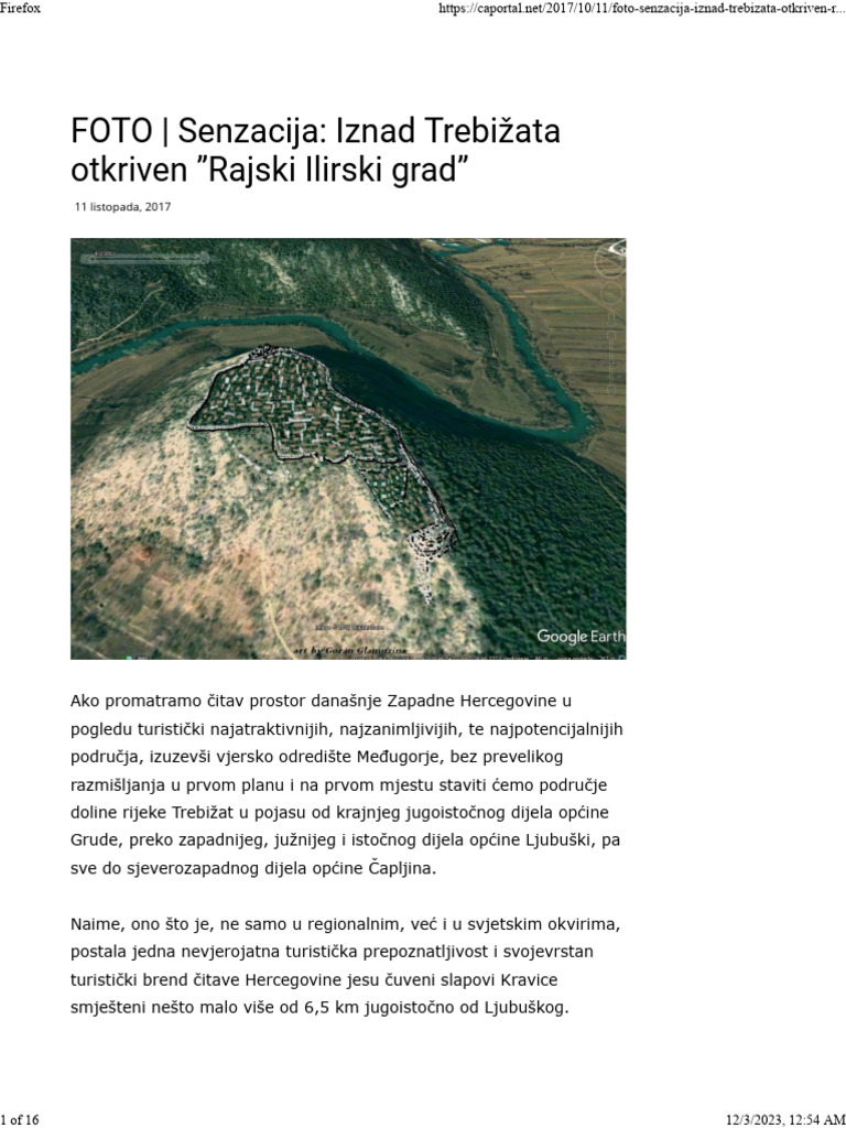 FOTO Senzacija Iznad Trebižata Otkriven ''Rajski Ilirski Grad ...