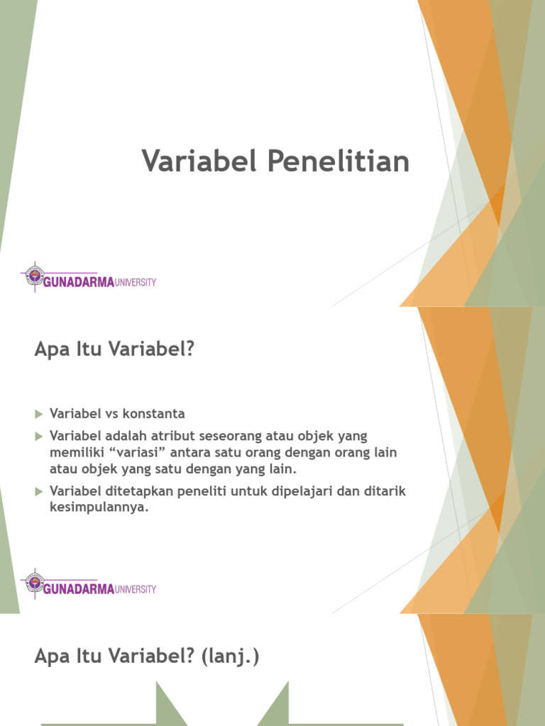 Panduan Variabel Penelitian | PDF