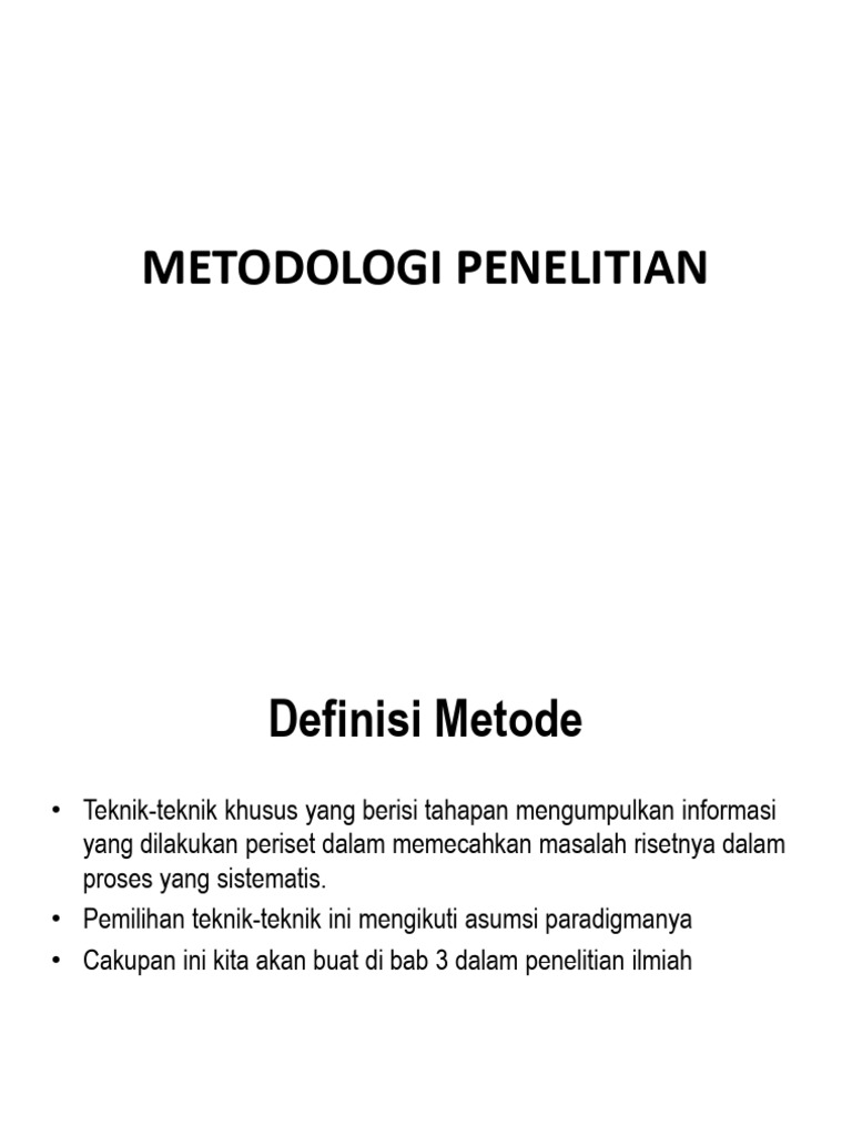 Metodologi Penelitian 1 | PDF