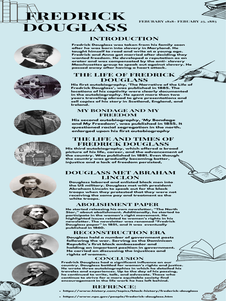 Copy of Famous Educator Infographic Template Example | PDF | Frederick Douglass | Slavery