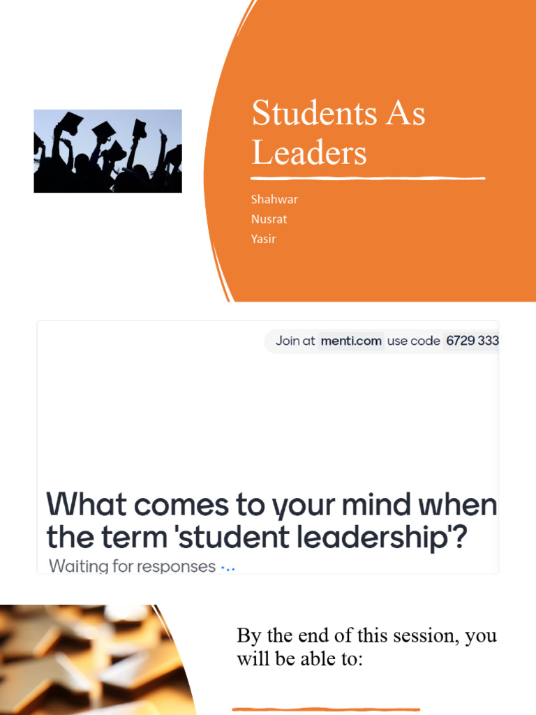 Students As Leaders Presentation-1 | PDF | Leadership | Teachers