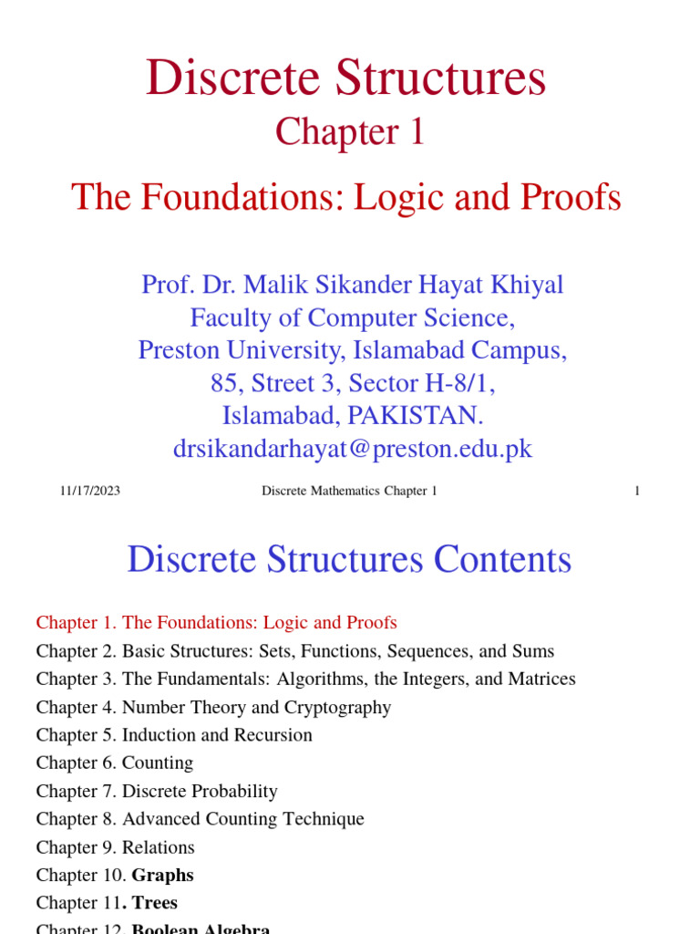DS Chapter 01 | PDF | Contradiction | Proposition