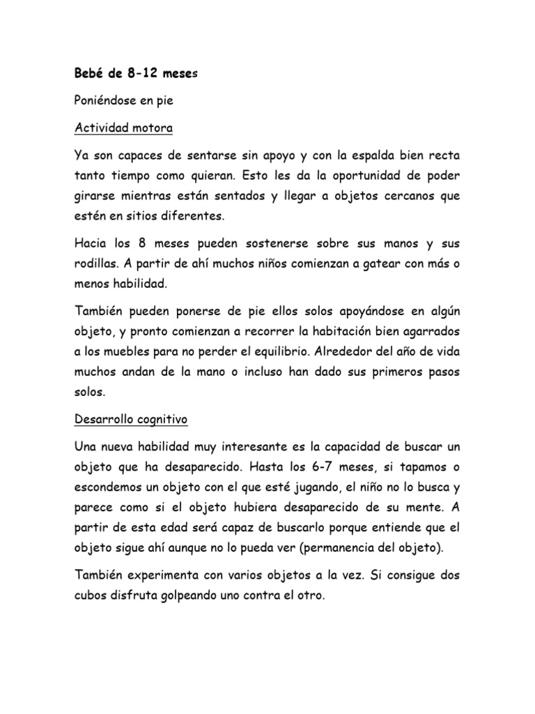 De 8 A 12 Meses | PDF