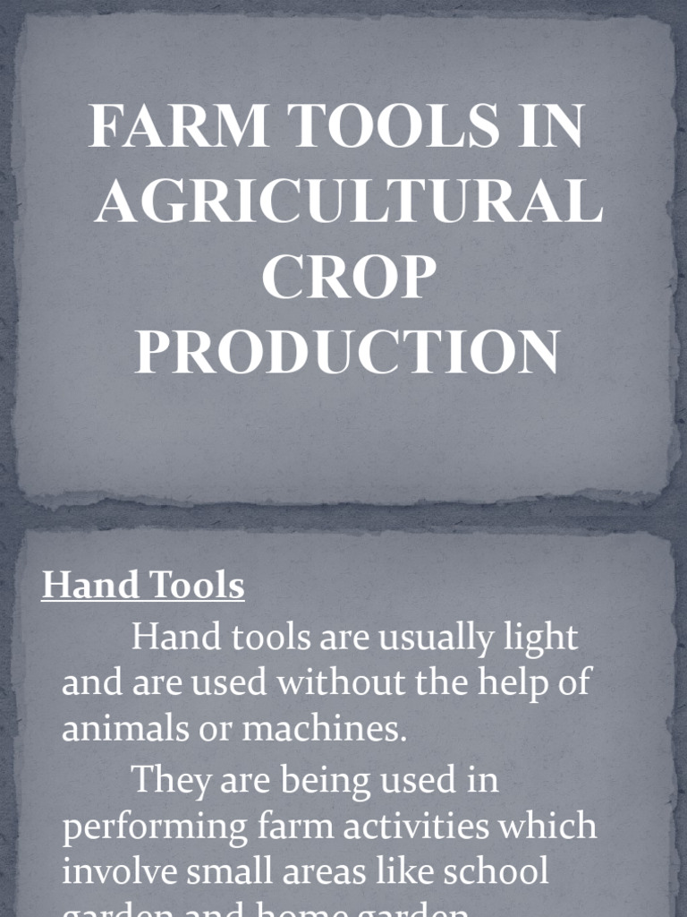 Essential Hand Tools for Crop Production | PDF