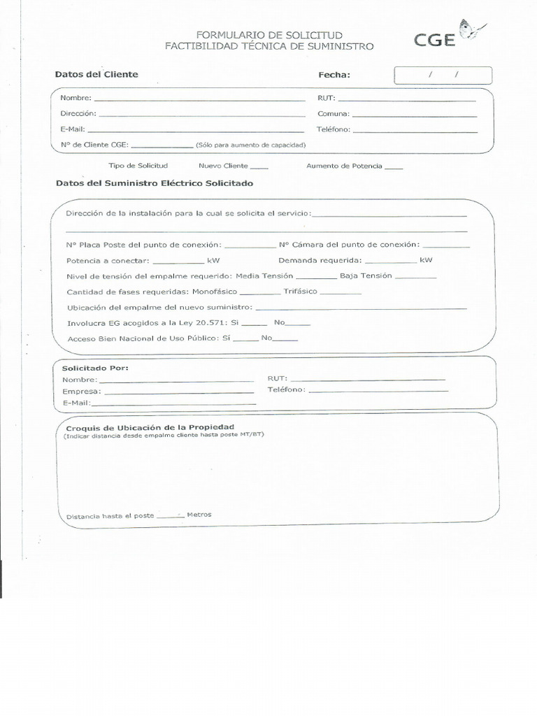 Formulario Solic. Fact. Electrica | PDF