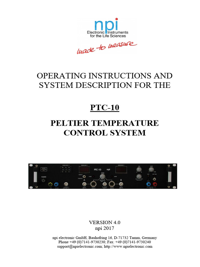 PTC-10 Manual | Download Free PDF | Mains Electricity | Sensor