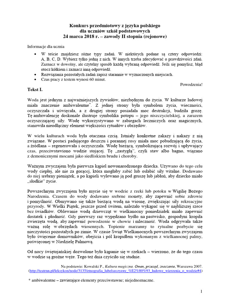 Polski 2018 Rejon | PDF